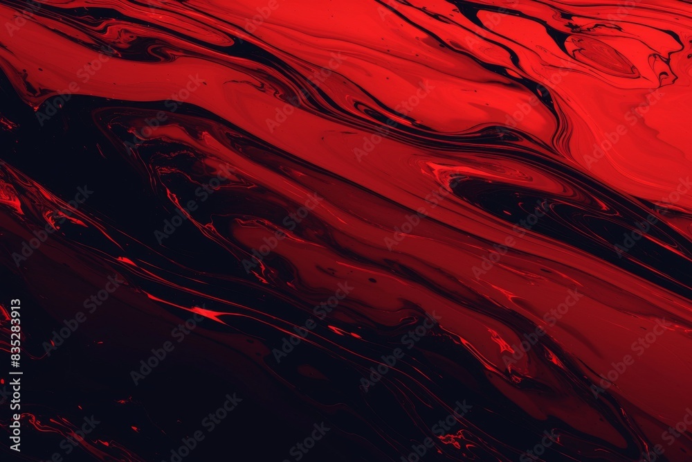 Dynamic red abstract motion with black fluid patterns and textures ...