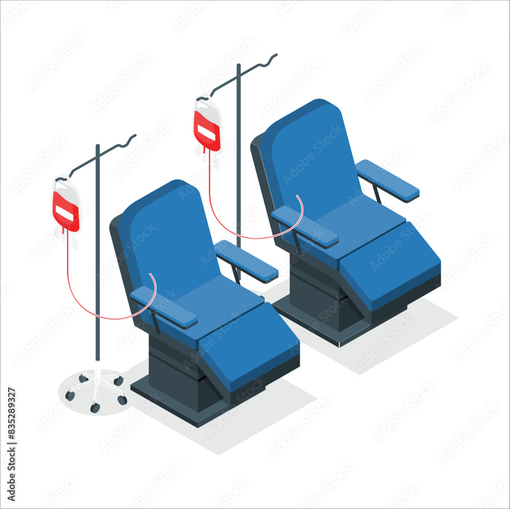 World Blood Donor Day, Health Care Concept. Medical Hospital Chairs ...