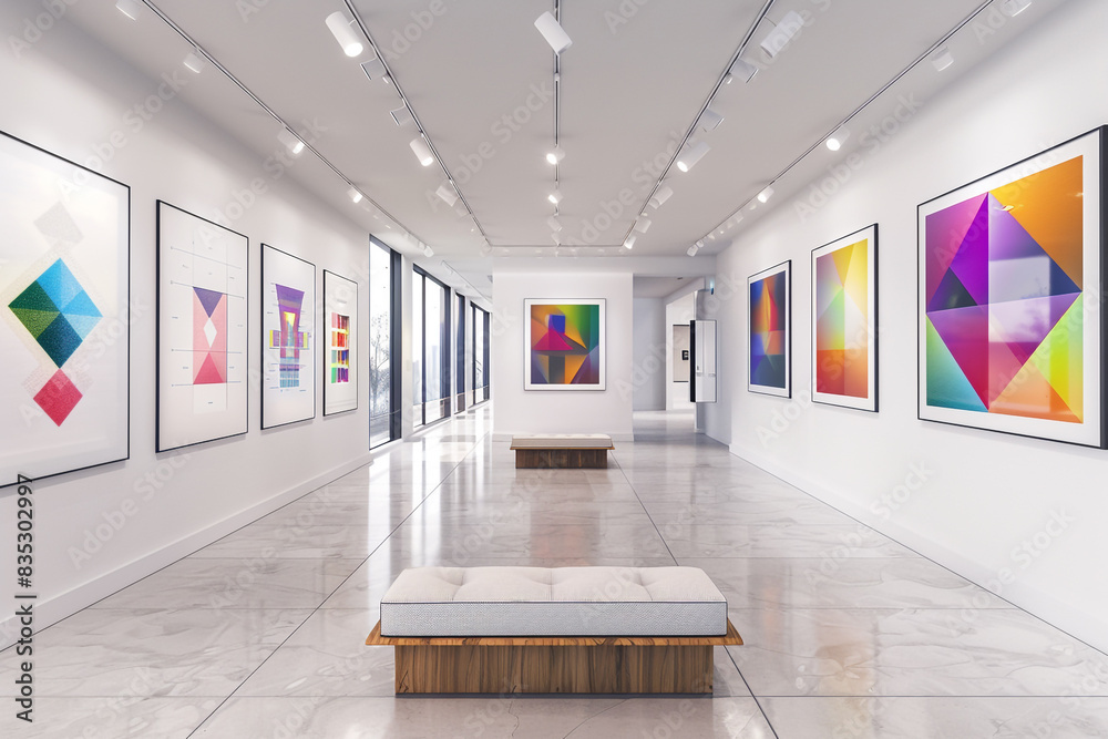 Elegant Avant Art Gallery space featuring modern algorithmic art in a ...