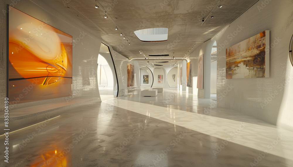 Innovative Avant Art Gallery interior with contemporary anamorphic art ...