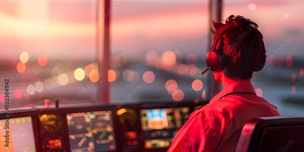 Competent airport traffic controller efficiently handles operations in ...