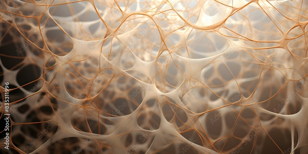 Microscopic neural connections in a mycelium background represent the ...