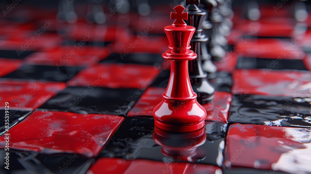 Strategic planning with chess pieces, controlled risk plan in black ...