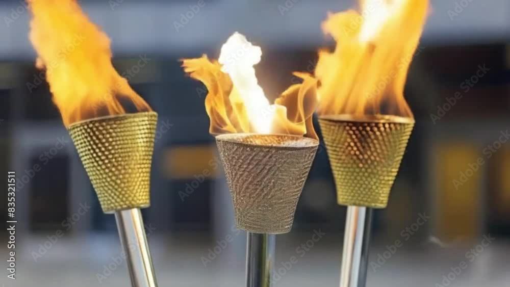 Ceremony of the ascension of the Olympic flame. Summer Olympic Games ...