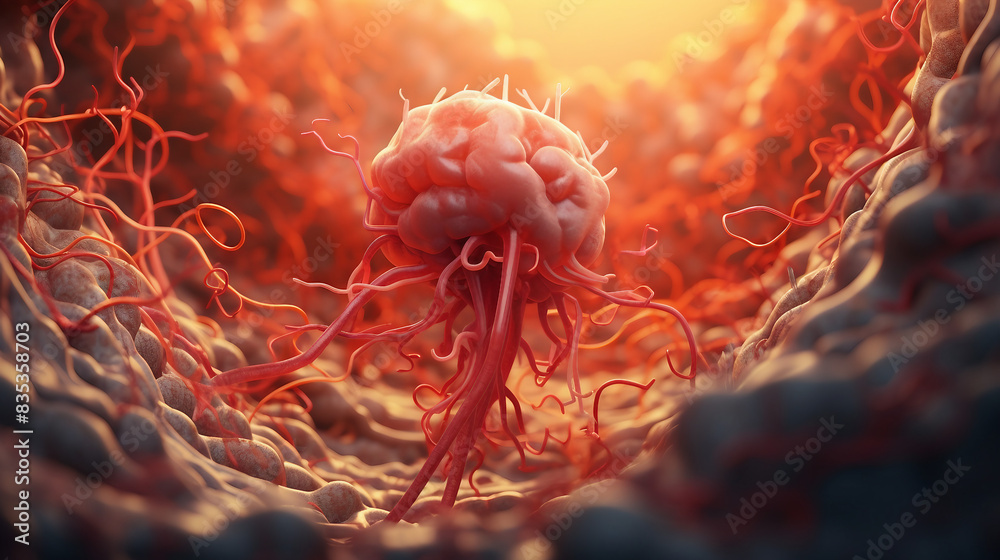 Visual Representation of Clogged Arteries in a Human Brain - 3D Medical ...