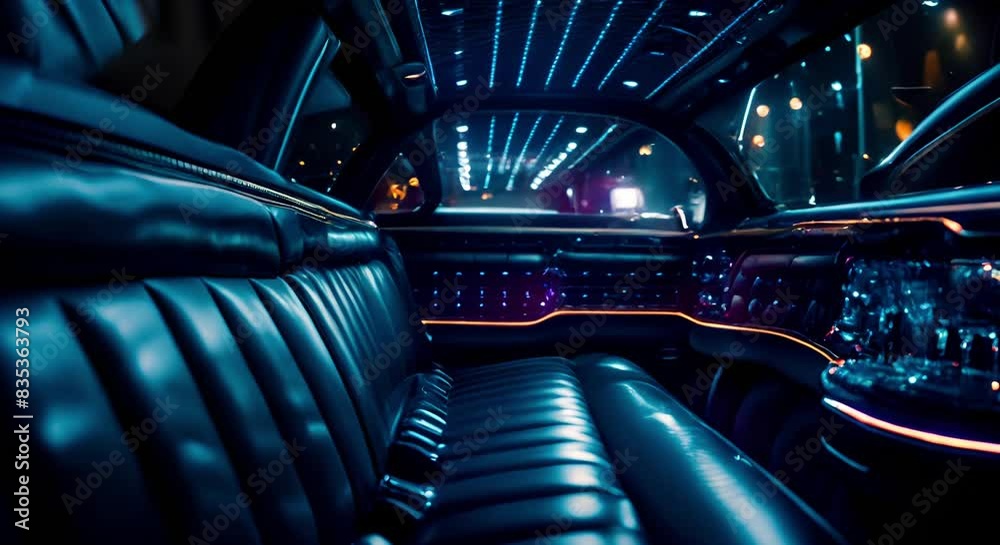 Luxurious limousine interior with spacious seating and premium ...