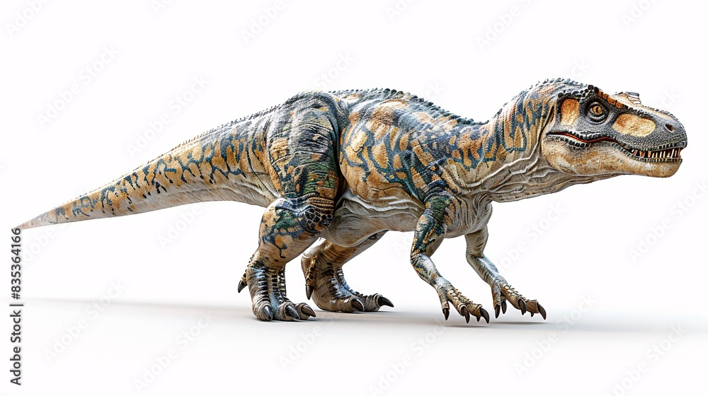 Full-body dinosaur, captured in the iconic style of the 1980s ...