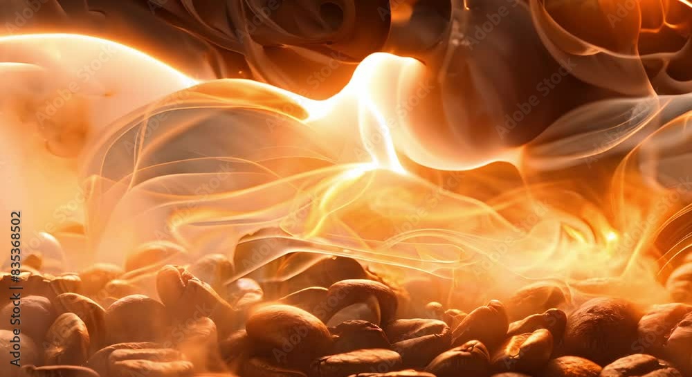 Roasting Coffee Beans in a Lively Cafe Environment. Concept Coffee ...