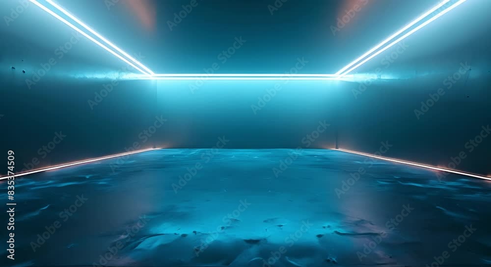 Blue spotlight on studio room floor ideal for product display backdrop ...