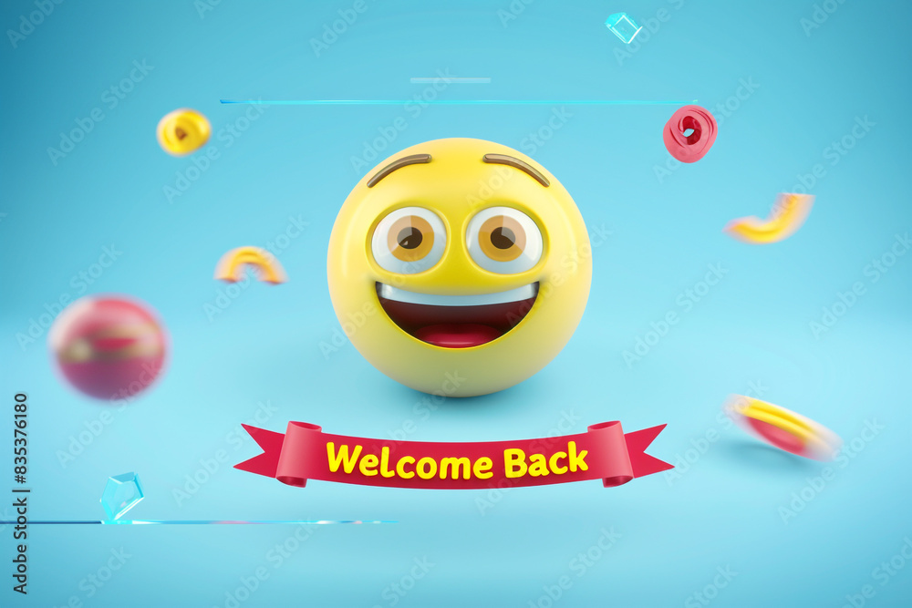Foto de A cool ice blue background to showcase a 3D luxury yellow emoji ...
