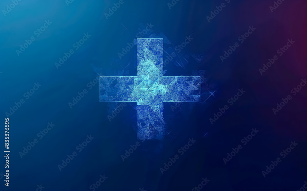 Blue healthy medical pixel plus sign background banner wallpaper. Stock ...