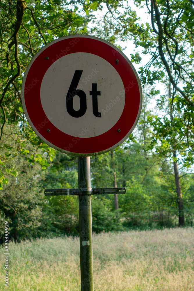 Six Ton Weight Limit Sign in a Forest Clearing Stock Photo | Adobe Stock