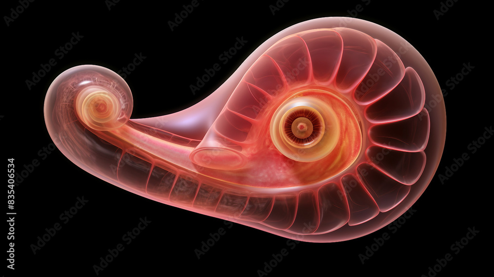 Detailed 3D Illustration of Cochlea Inner Ear Isolated on White ...