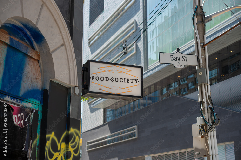 ghost or discarded sign at 57 Elm Street (at Bay Street) in Toronto ...