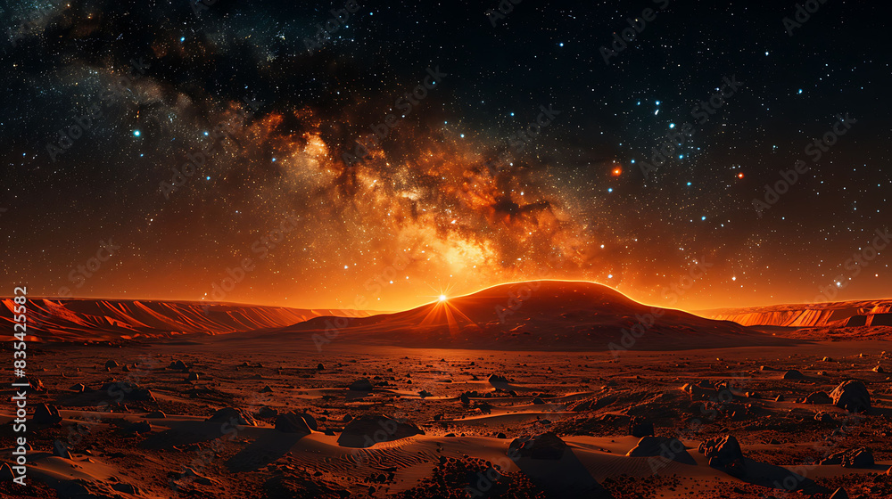 ภาพประกอบสต็อก detailed photo of the Milky Way galaxy from the surface ...