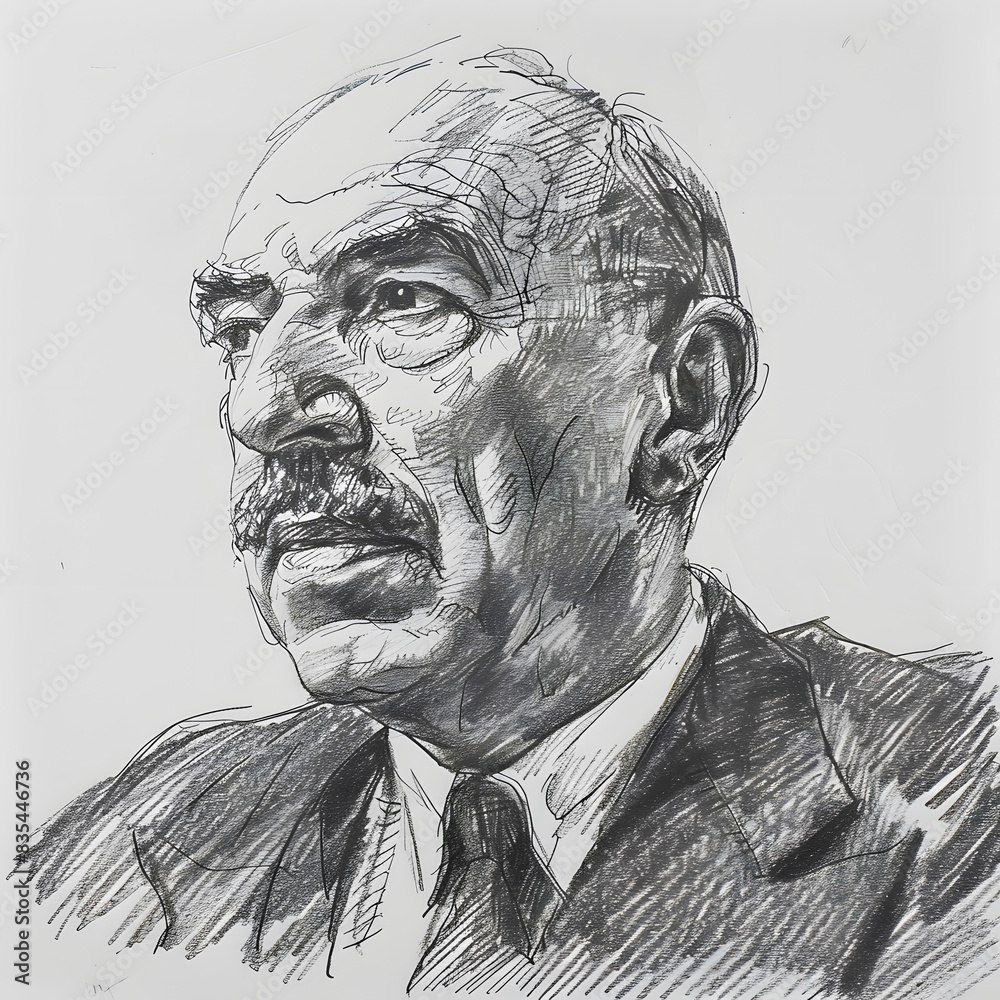 pencil sketch of John Maynard Keynes (1883-1946) Famous economist who ...