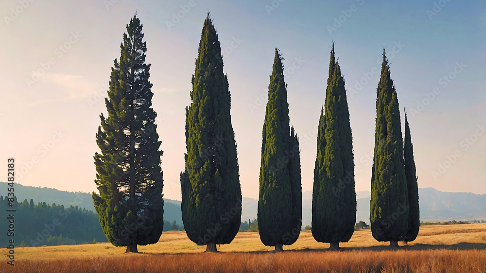Pile of cypress trees that known for their strength and elegance ...