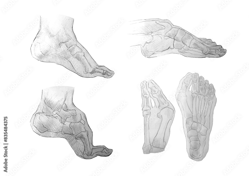 Ilustración científica sobre anatomía: Patologías del pie. Estudio ...