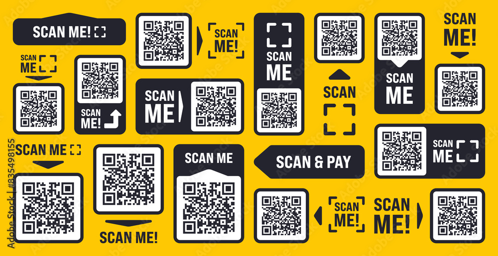 Poster Scan me QR code sticker with text – Tableau | Europosters