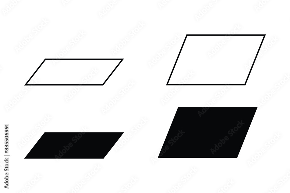 parallelogram shape illustration vector graphic. basic shape perfect ...