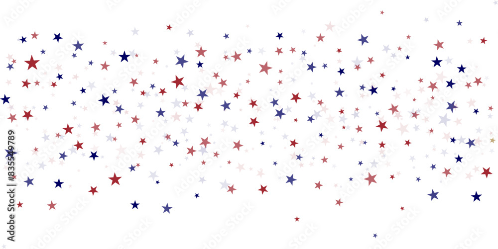 USA flag stars background, red and blue stars confetti horizontal ...