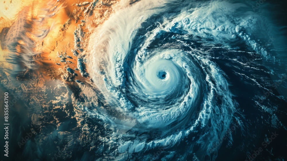 super typhoon over the ocean, illustrating a dynamic and powerful ...