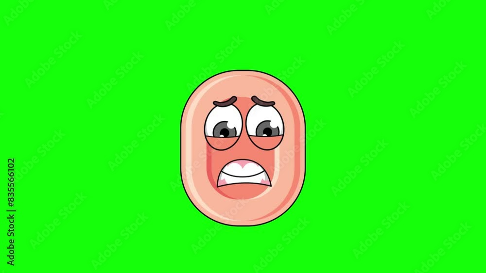 soap cartoon with a face screaming in fear, emoji emoticon animation 素材 ...