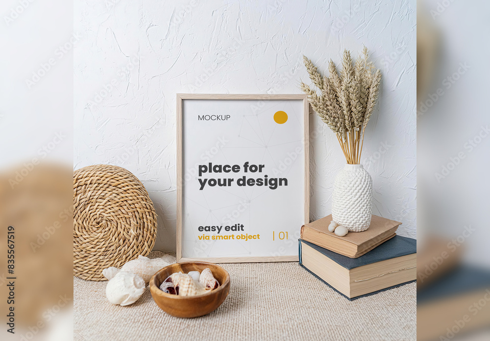 Nice Deco Cozy Place Portrait Frame Mokcup Genernative Ai Stock ...