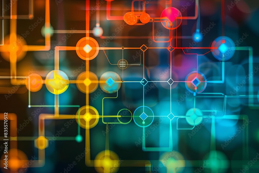streamlined business process flowchart with interconnected nodes and ...