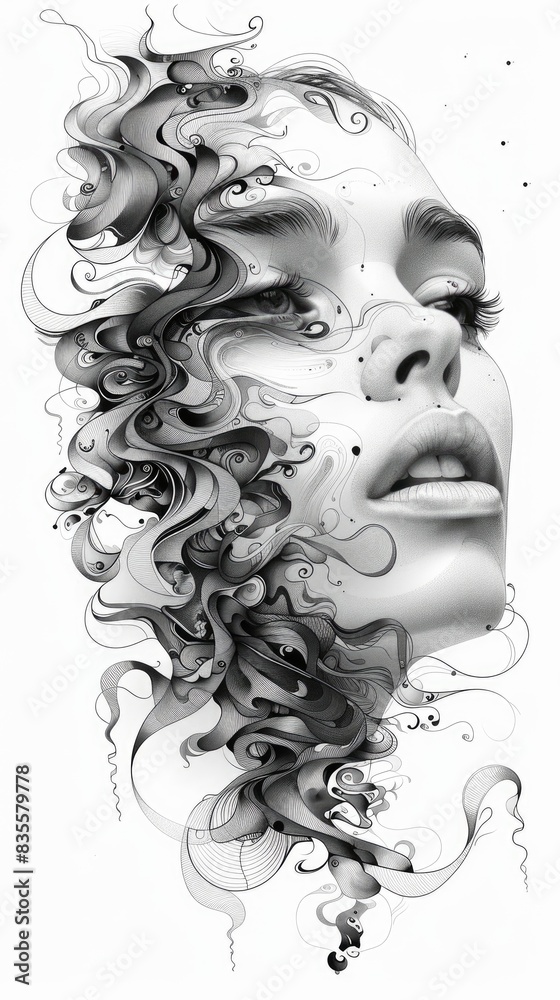 Tattoo Ink Impression: A sketch for a tattoo design. A detailed art ...