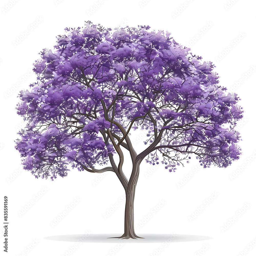 Vector illustration of a jacaranda tree on a white background. Suitable ...