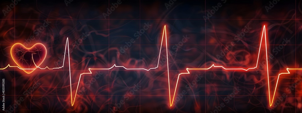 of EKG Heart Rhythm Displaying Cardiac Frequency and Medical Monitoring ...
