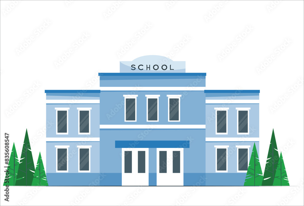 School. School and education. Buildings for city construction. Set of ...