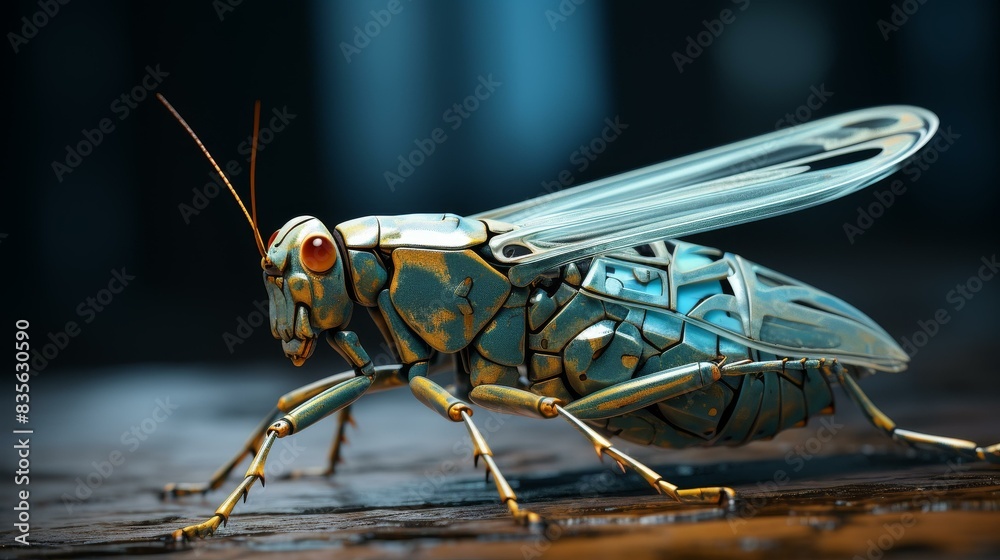 Explore the intricate texture of a crickets exoskeleton up close for a ...