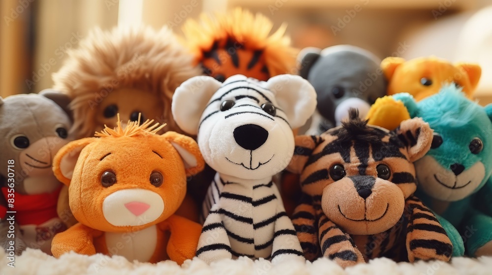 Explore the detailed texture of lifelike toy animals in these adorable ...