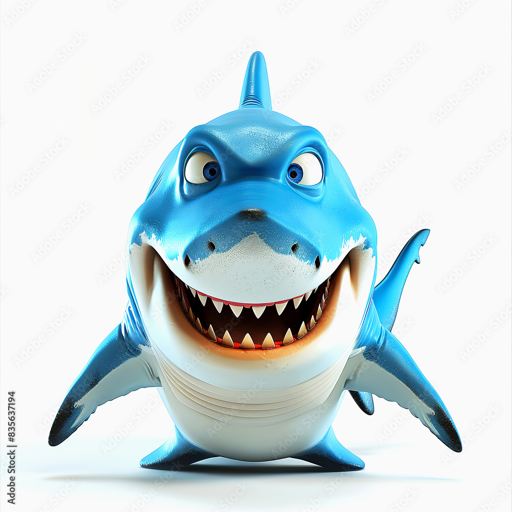 Cute shark cartoon character. Adorable shark cartoon Illustration Stock ...