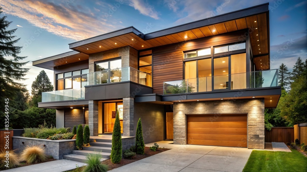 Modern house with bold facade, warm color palette and attention to ...