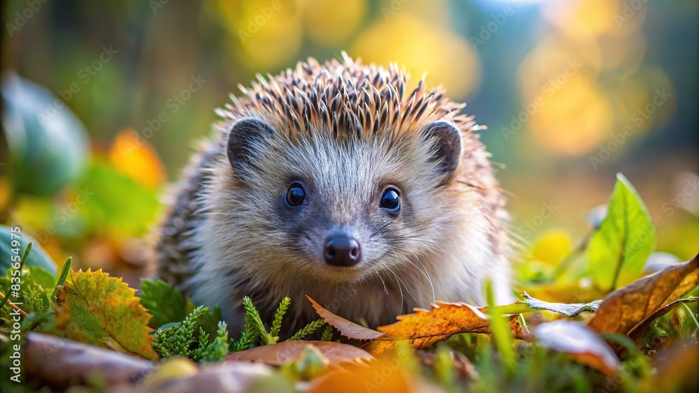 Curious hedgehog exploring on a background, hedgehog, isolated,cutout ...
