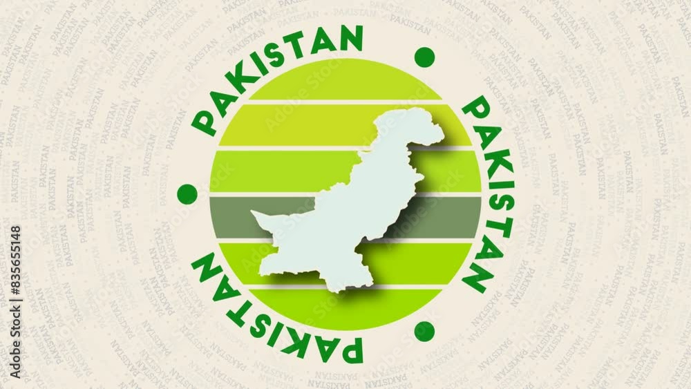 Pakistan logo intro. Badge with the circular name and map of country ...