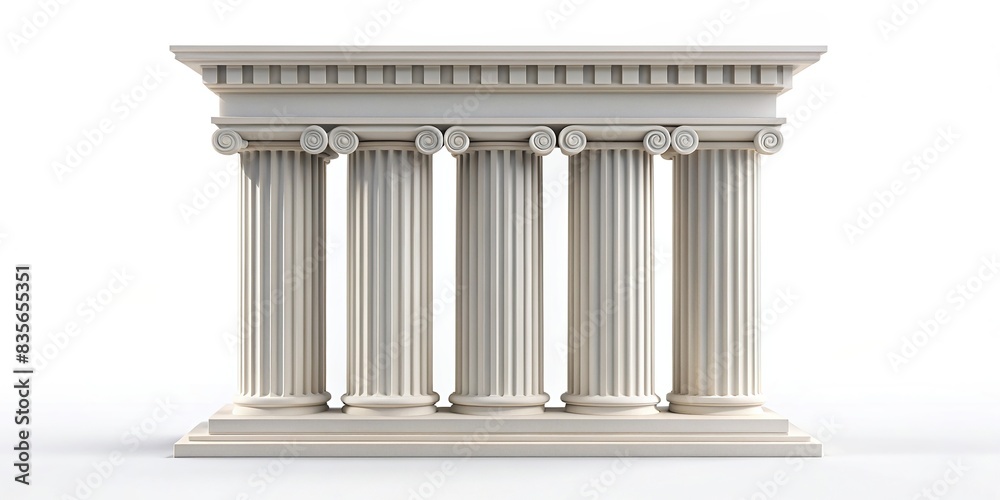Classic white Roman columns building icon in minimal style symbolizing ...