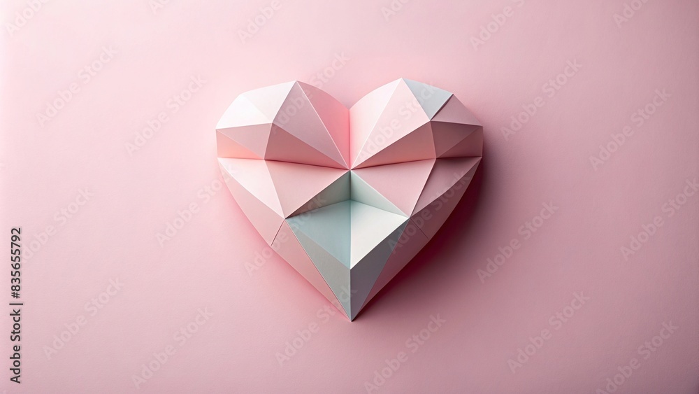 Minimalist papercraft heart with cute pastel pink design, ideal for ...