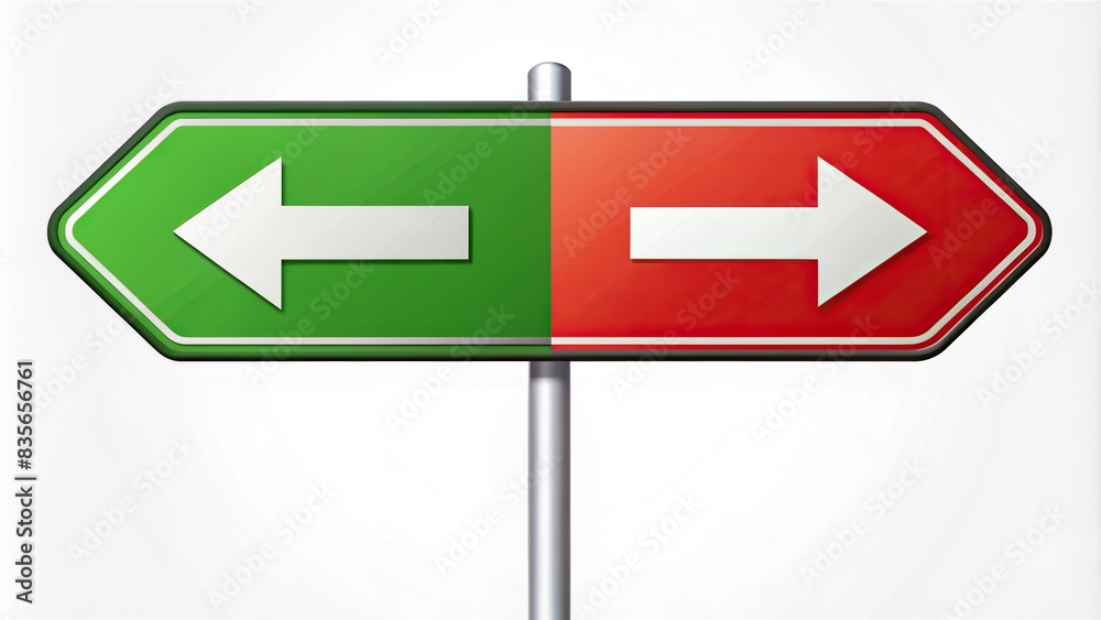 Signal arrow pointing in correct versus incorrect direction, signal ...