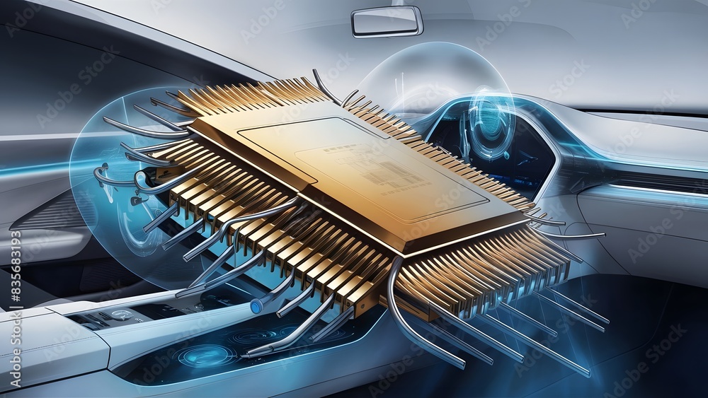 Highly detailed technology texture, AI supercomputer Chrome, insane ...