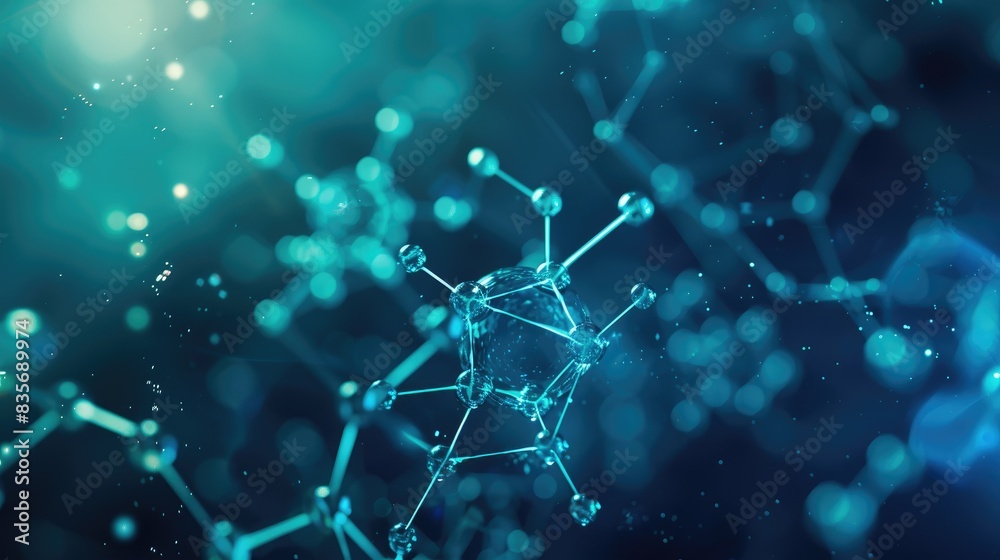 Poster, Foto chemistry science molecule structure circle glow ...