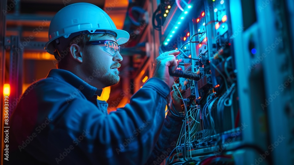 Precision and Expertise: Electrical Technician at Work. Electrical ...