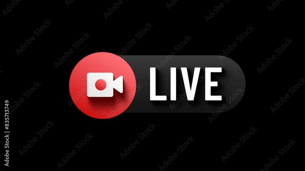 Live streaming Icon Animation. For news and TV or online broadcasting ...