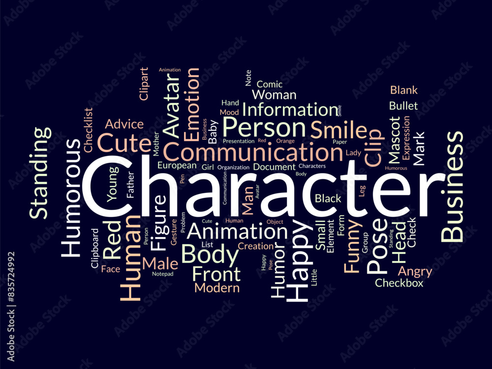 Character word cloud template. Illustration avatar concept vector ...