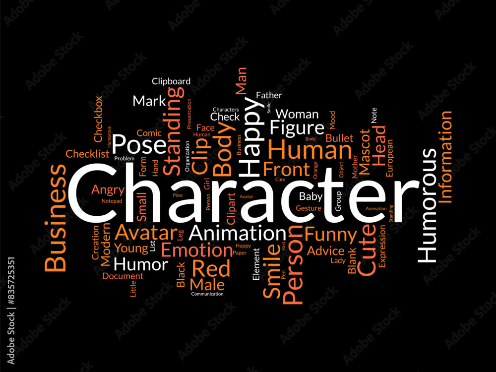 Character word cloud template. Illustration avatar concept vector ...