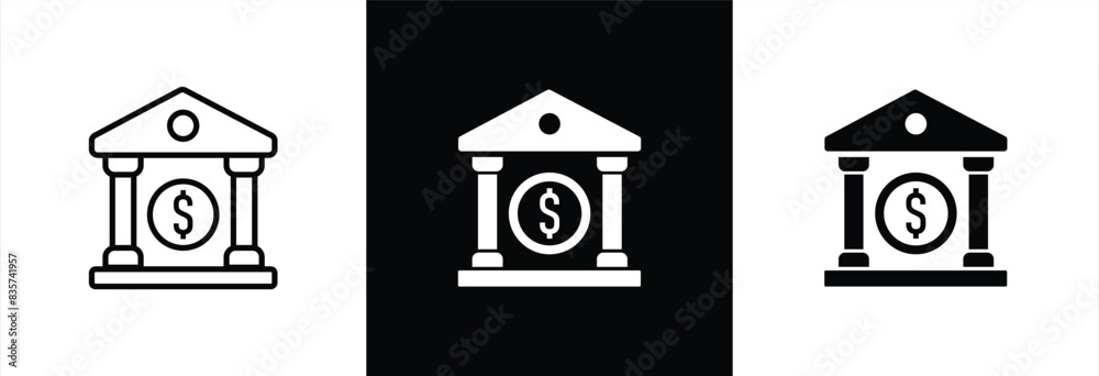 Bank icon set. Bank icon simple style. Banking icon for app and website ...