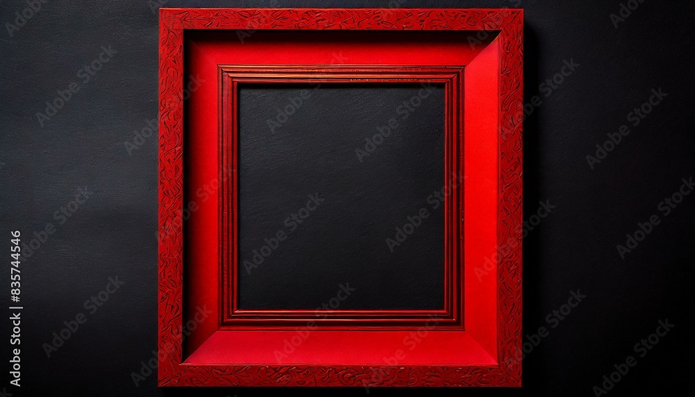 red frame.an impactful visual featuring a red frame on a black ...